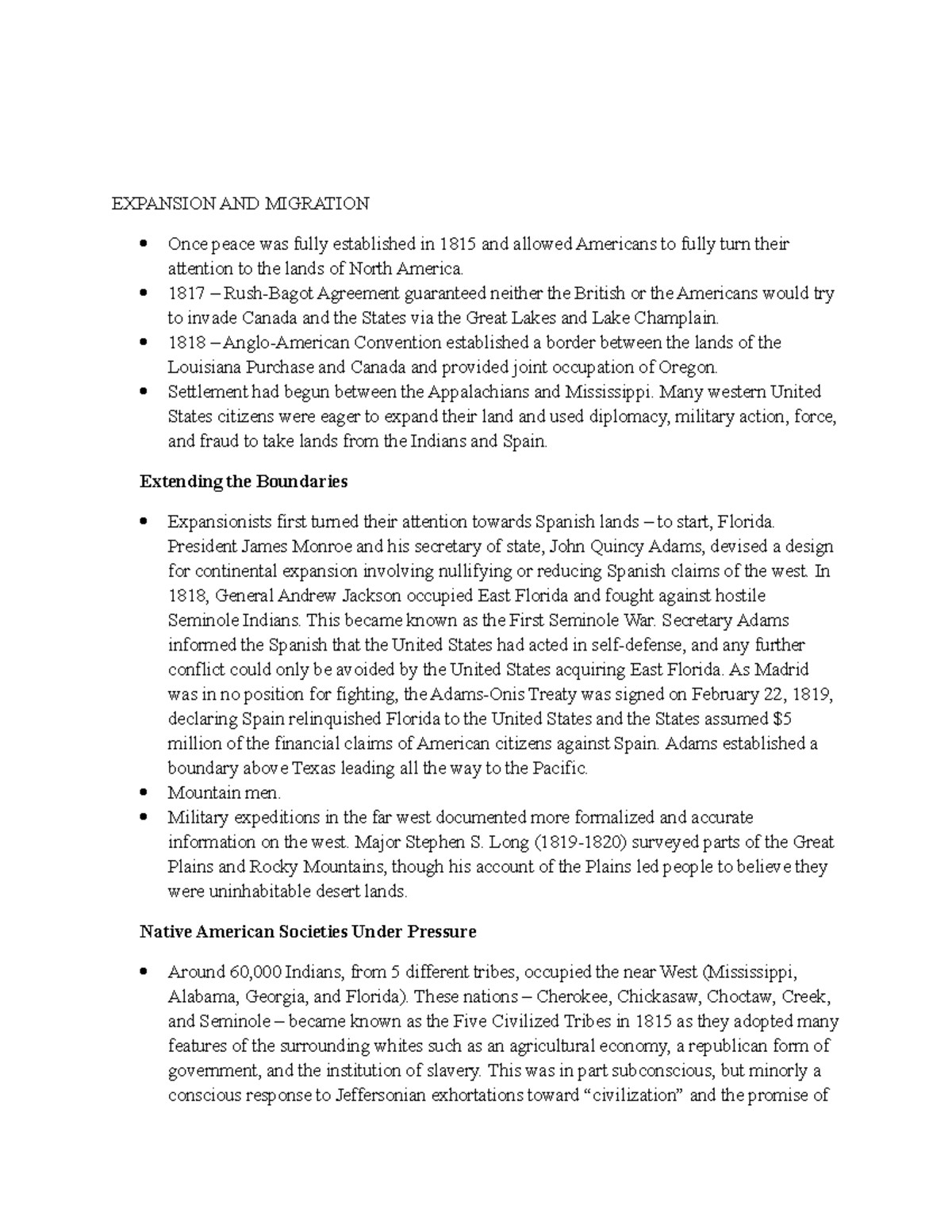 Nationalism - EXPANSION AND MIGRATION Once peace was fully established ...