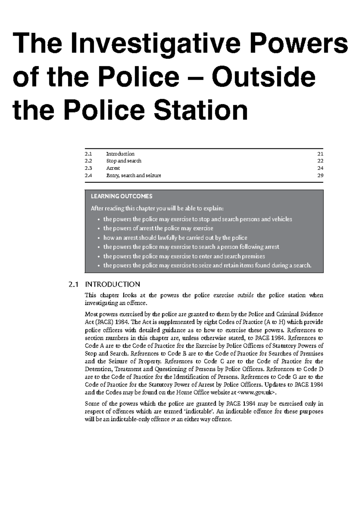 The Investigative Powers of the Police – Outside the Police Station ...