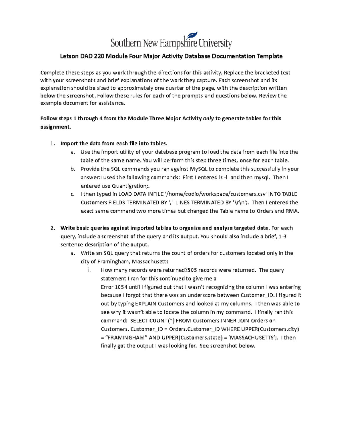 Katies module 4 major activity - Letson DAD 220 Module Four Major ...