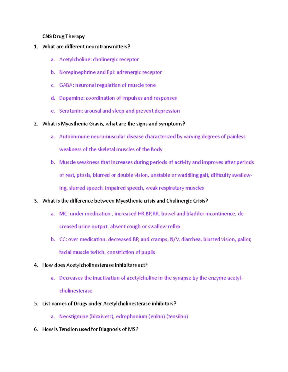 CNS Drug review - central nervous system practice - CNS Drug Therapy ...