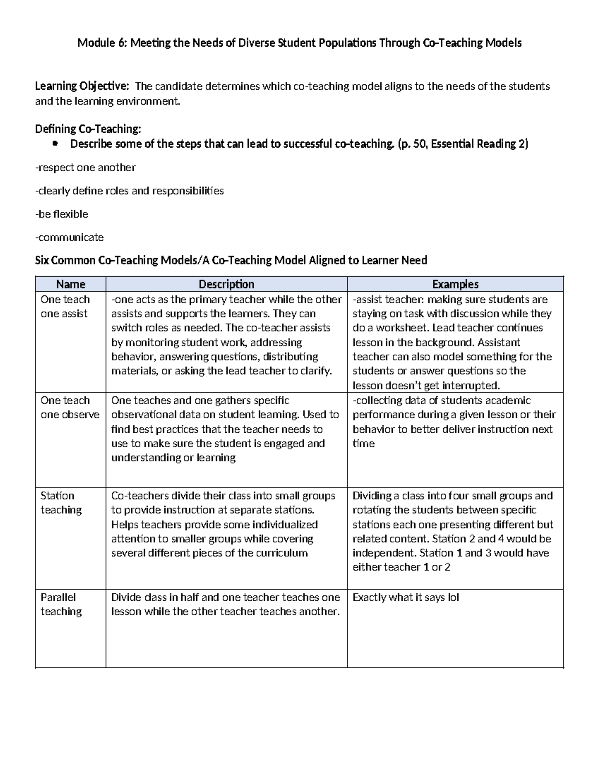 D096 module 6 study guide - Module 6: Meeting the Needs of Diverse ...