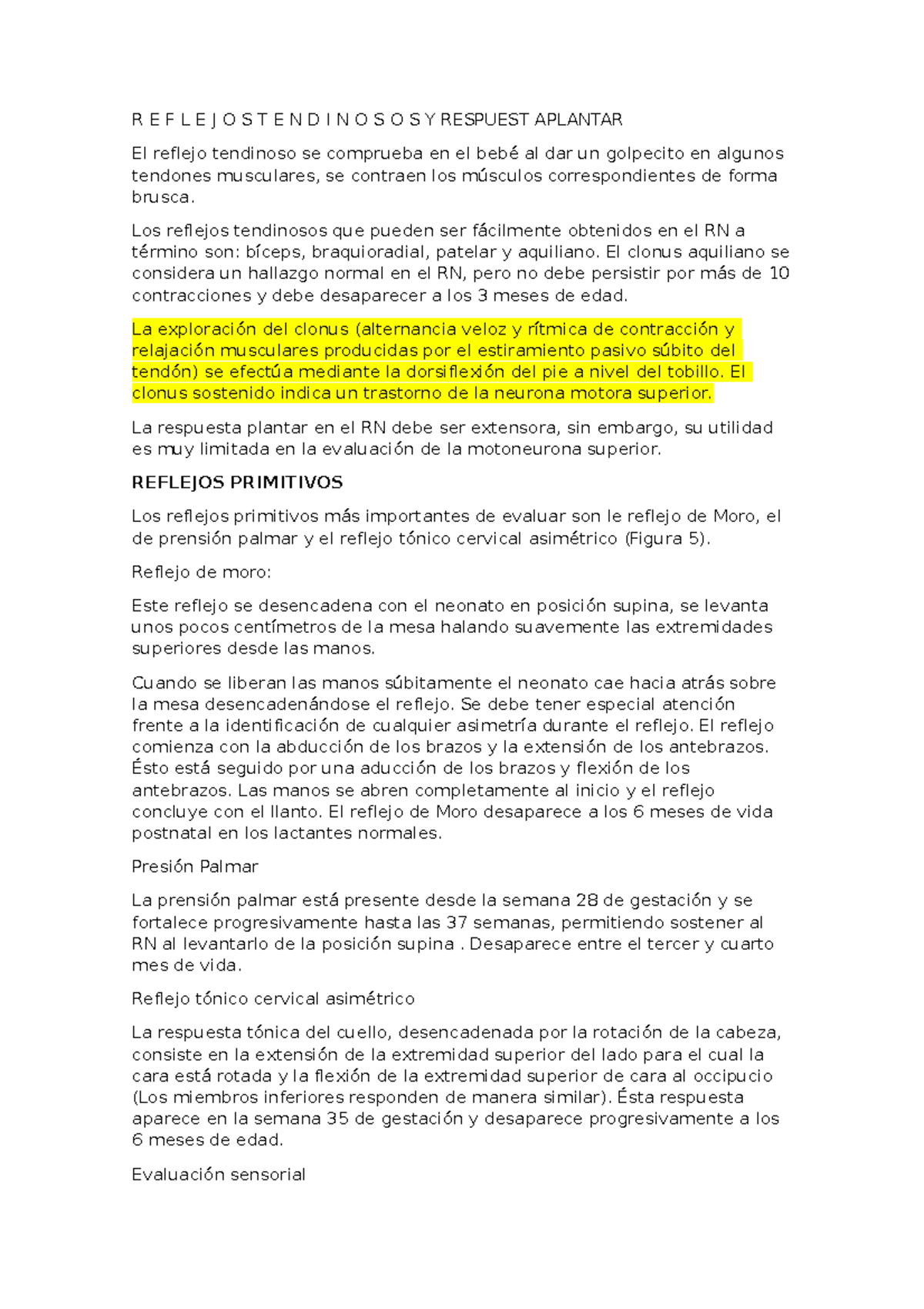 Reflejos Tendinosos EXPO - Patología infecciosa - UCATECI - Studocu