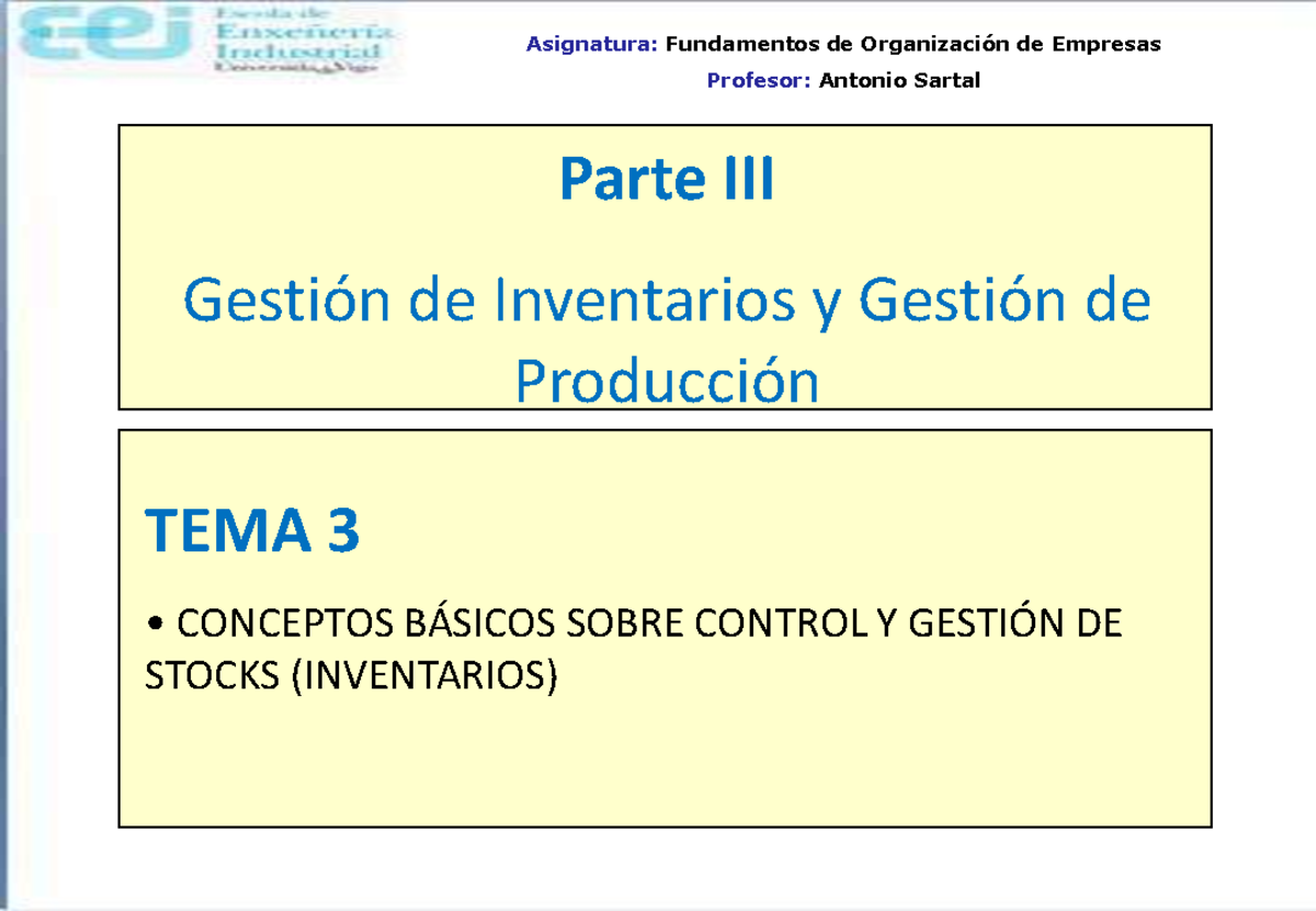 Tema 3 Gestion Stocks - Warning: TT: undefined function: 32 Warning: TT: undefined function: 32 ...