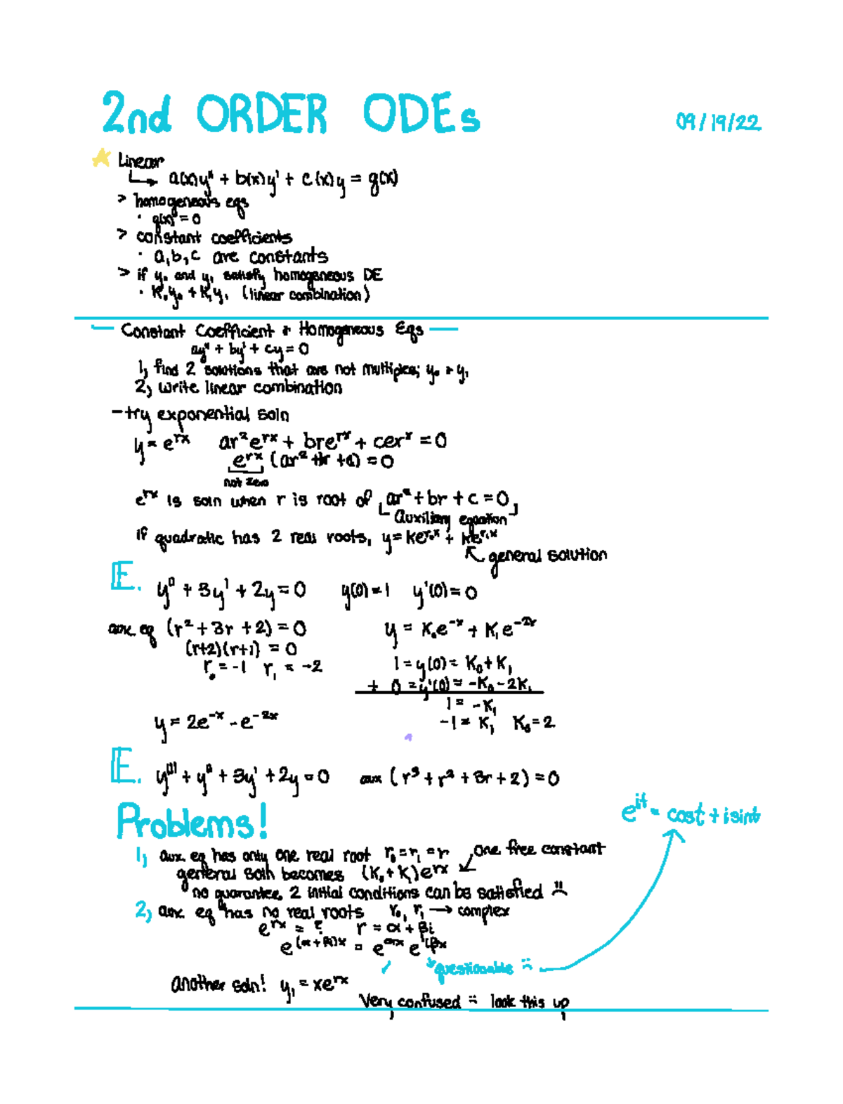 2nd Order Linear Differential Equations - 2nd ORDER ODES 09119122 ...