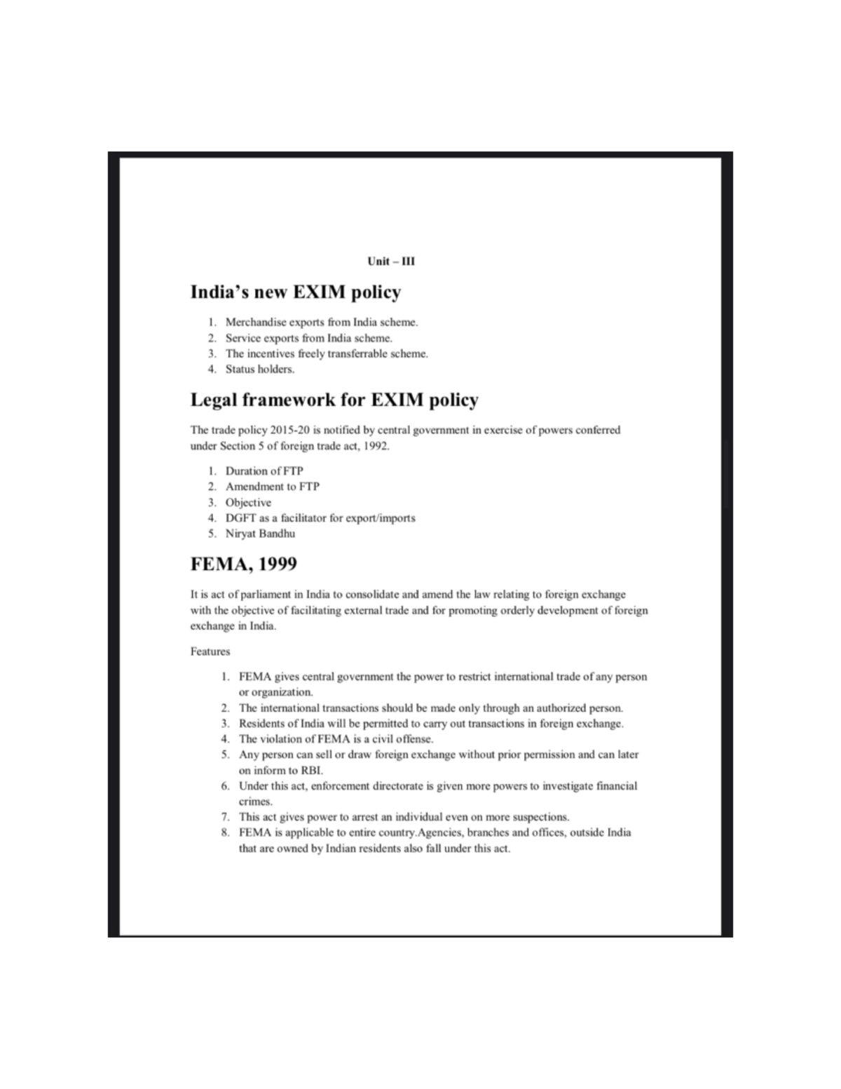 India's New Exim Policy - Master of Business Administration - Studocu