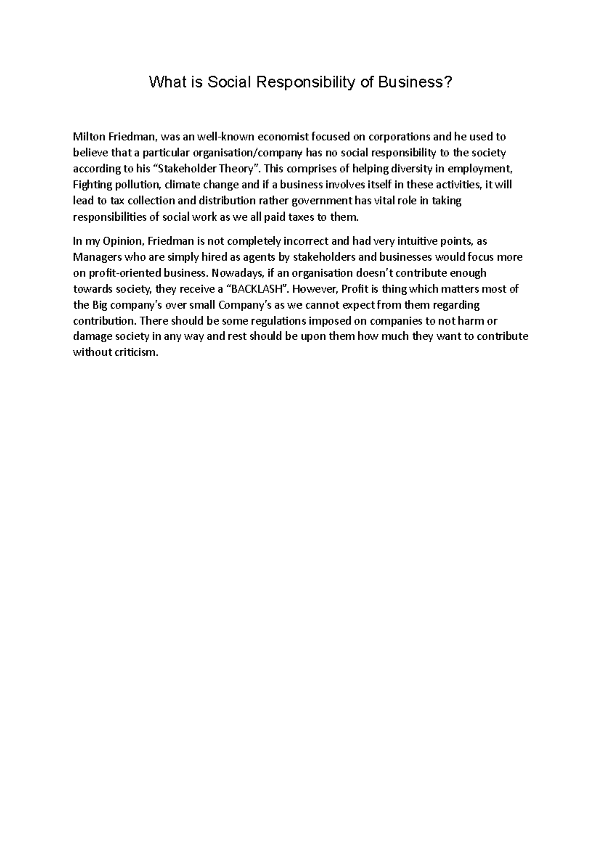 What is Social Responsibility of Business adms 1010 - What is Social ...