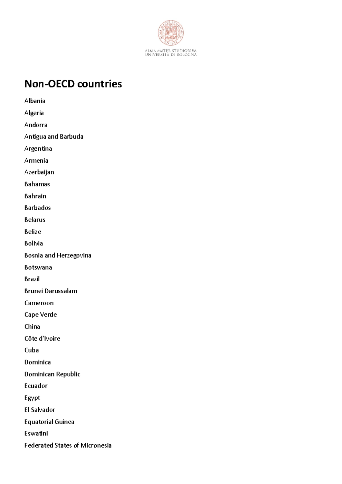 Non-OECD-countries - english - Non-OECD countries Albania Algeria ...