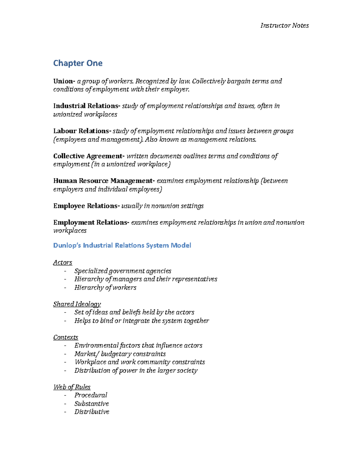 1 - Instructors Notes - Instructor Notes Chapter One a group of workers ...