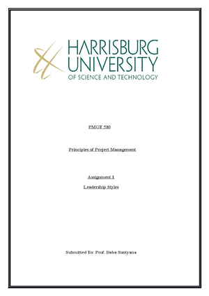 PMGT 510 assignment 2 - PMGT 510 Principles of Project Management ...