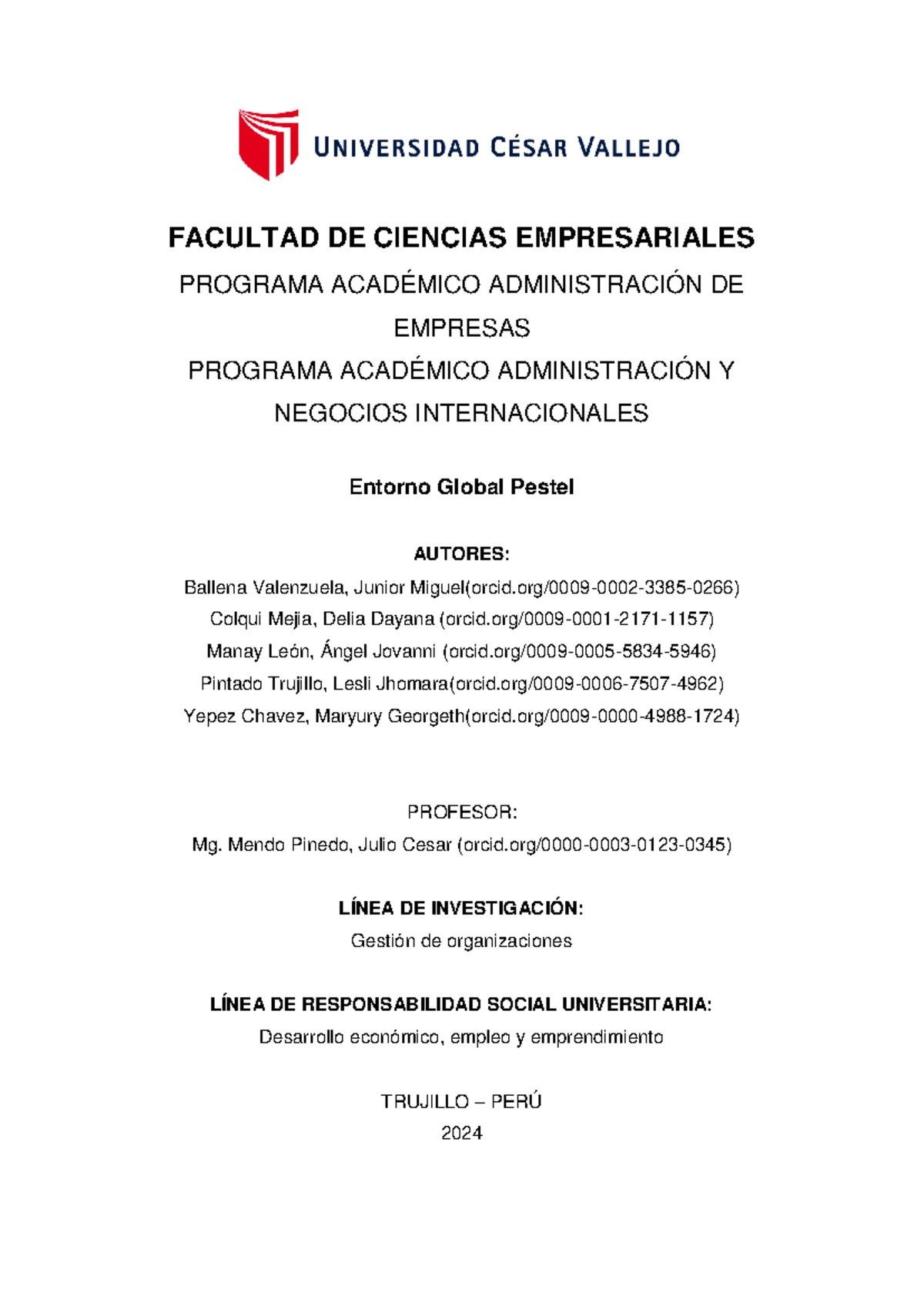 MATRIZ AMOFHIT UCV 2024 - FACULTAD DE CIENCIAS EMPRESARIALES PROGRAMA ...