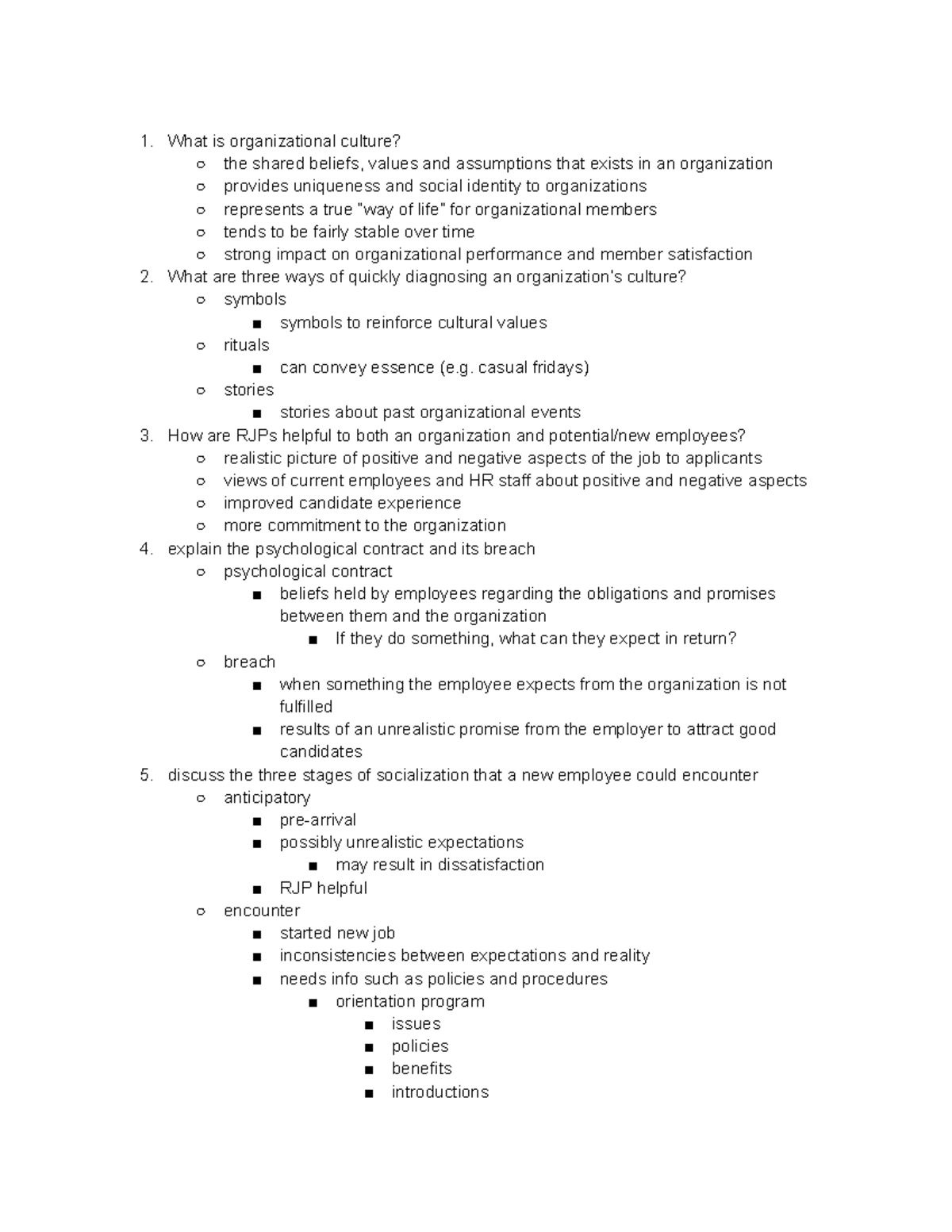 Assignment #2 - Organizational Culture - What is organizational culture ...