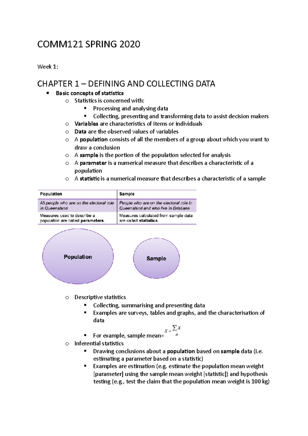 COMM121 Spring 2020 - Full notes - COMM121 SPRING 2020 Week 1: CHAPTER ...