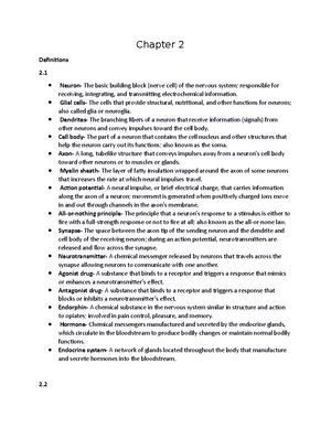 Chapter 4 notes - Chapter 4 notes Definitions 3. Sensation- The process ...