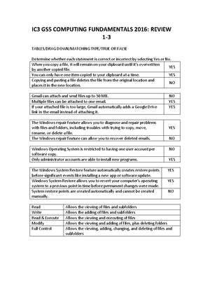 IC3 GS5 Computing Fundamentals 2016 Review 2 - IC3 GS5 COMPUTING ...