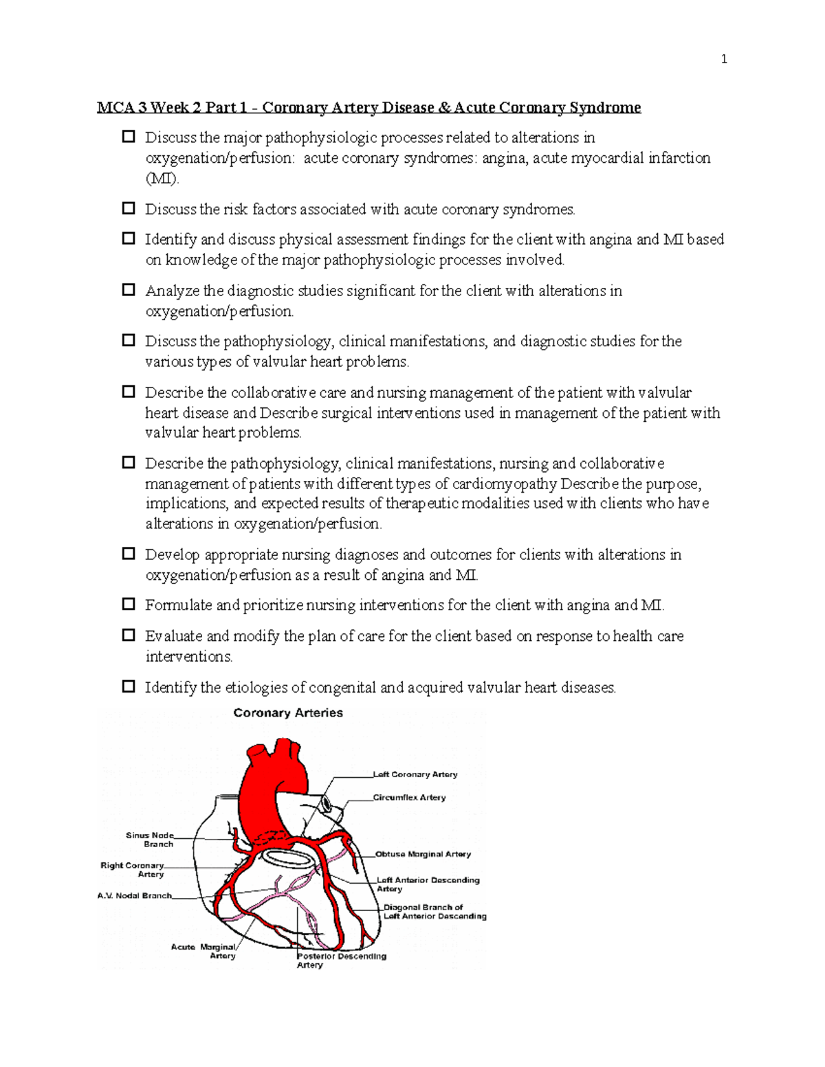 MCA 3 Week 2 Part 1 - Coronary Artery Disease & Acute Coronary Syndrome ...