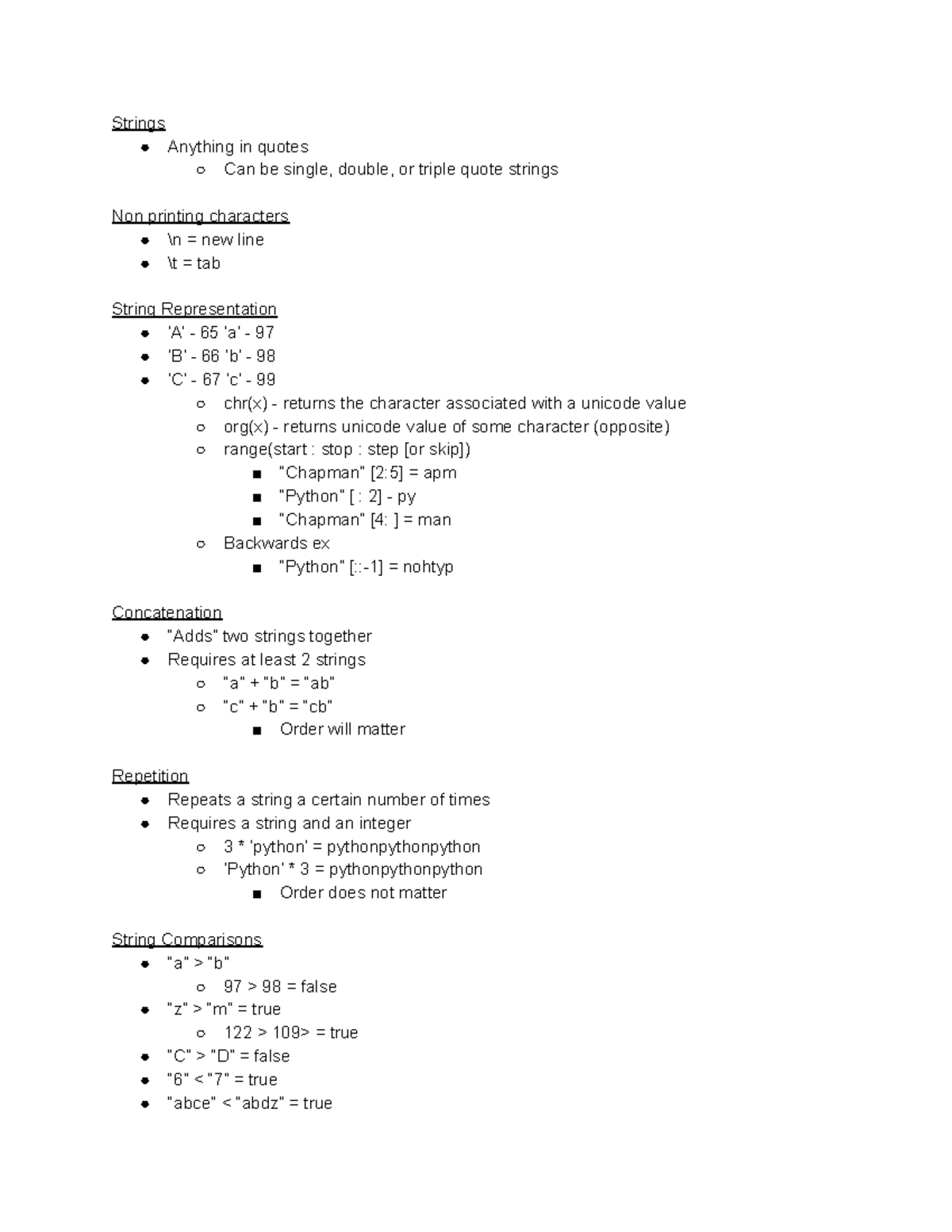 CS230 notes week 7 and onwards-1-2 - CPSC 230 - Chapman - Studocu