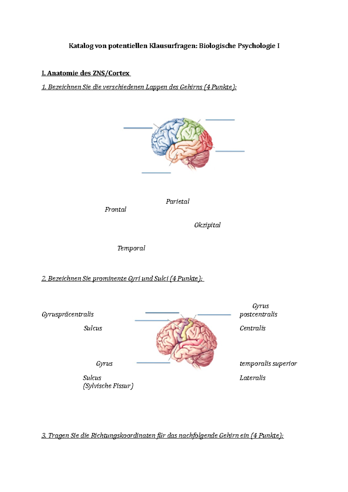 Probeklausur 2015, Fragen - Potenzielle Klausurfragen Biopsy - Katalog von potentiellen - Studocu
