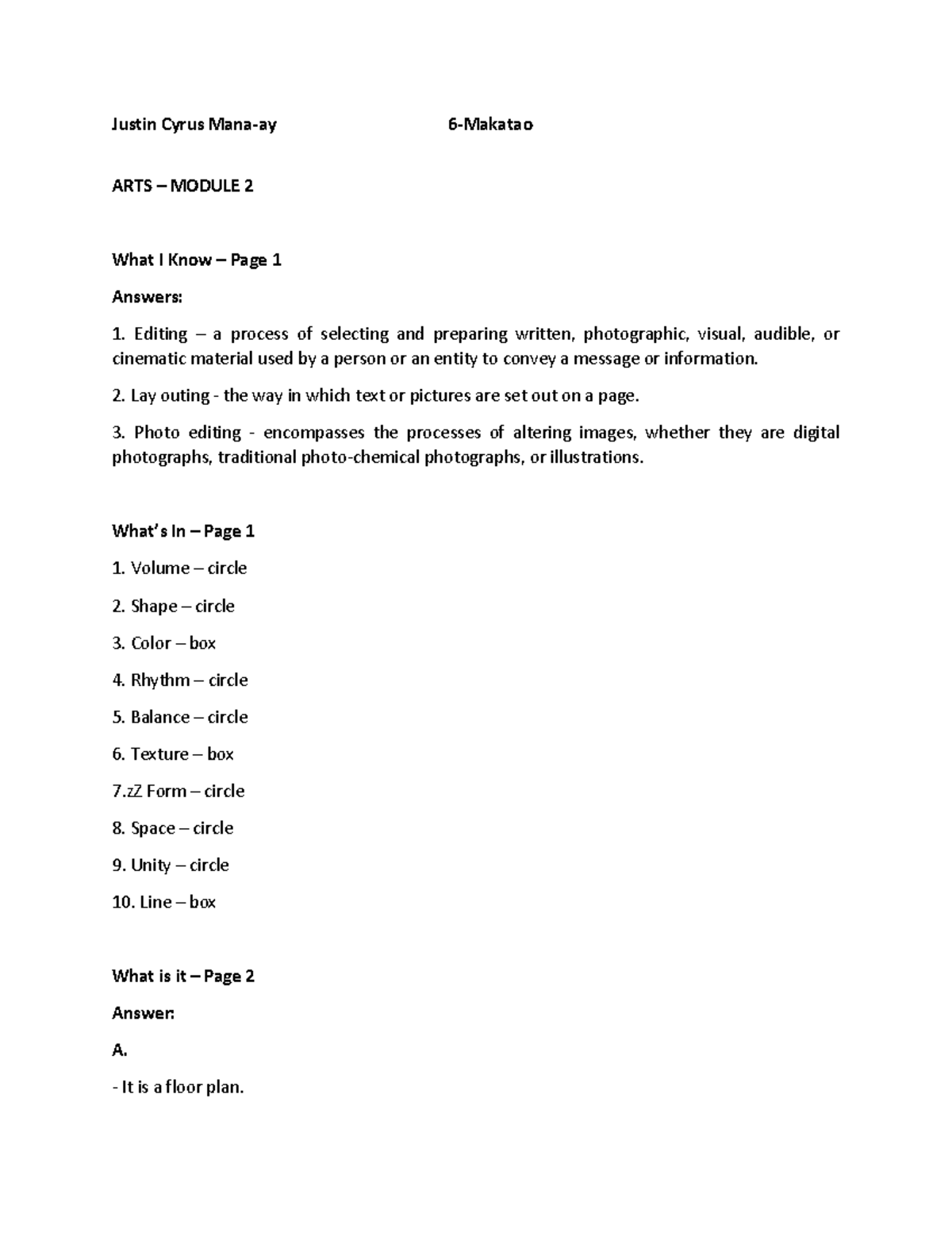 ARTS - Module 2 - RPH - Justin Cyrus Mana-ay 6-Makatao ARTS – MODULE 2 ...