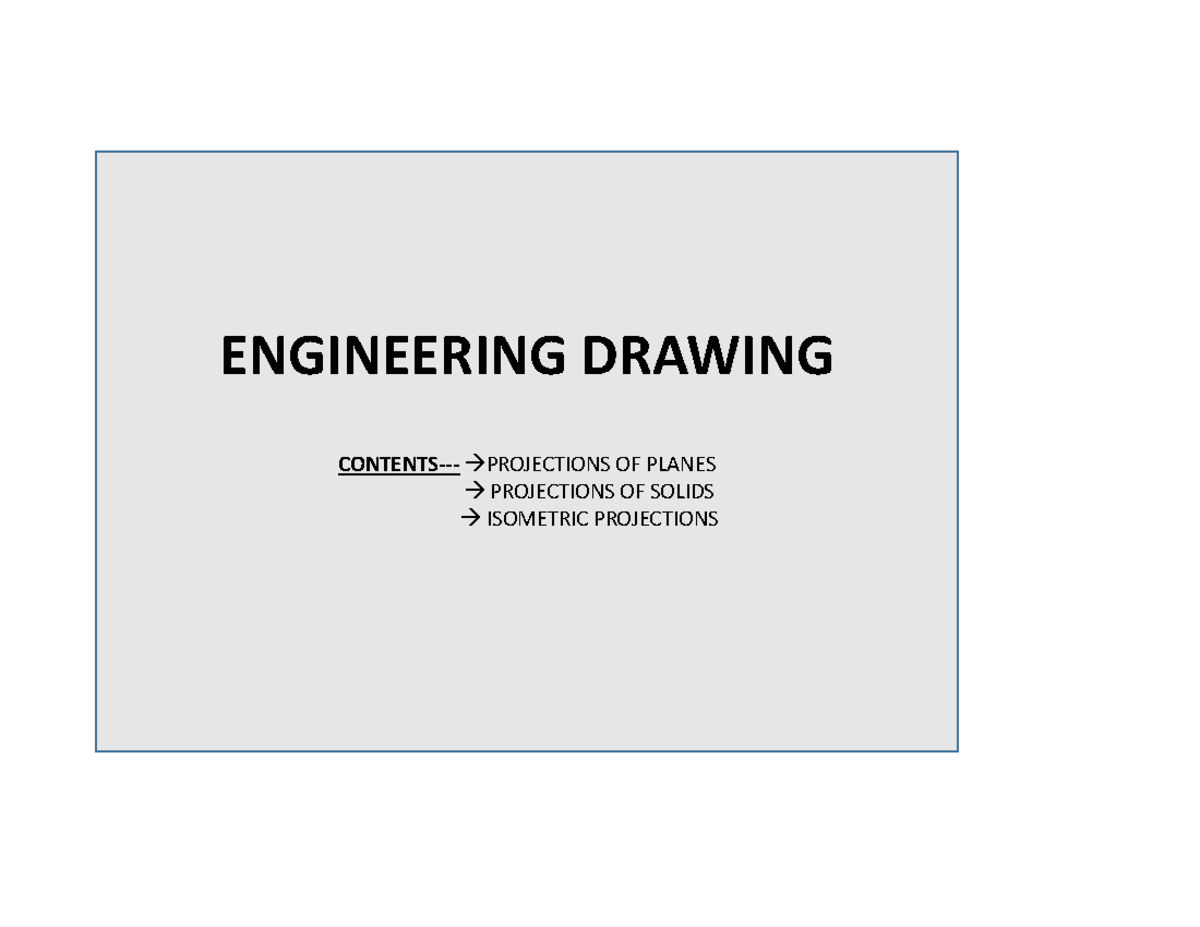Drawing Ch- 10,11,12-p DF 0 - ENGINEERING DRAWING CONTENTS- PROJECTIONS ...