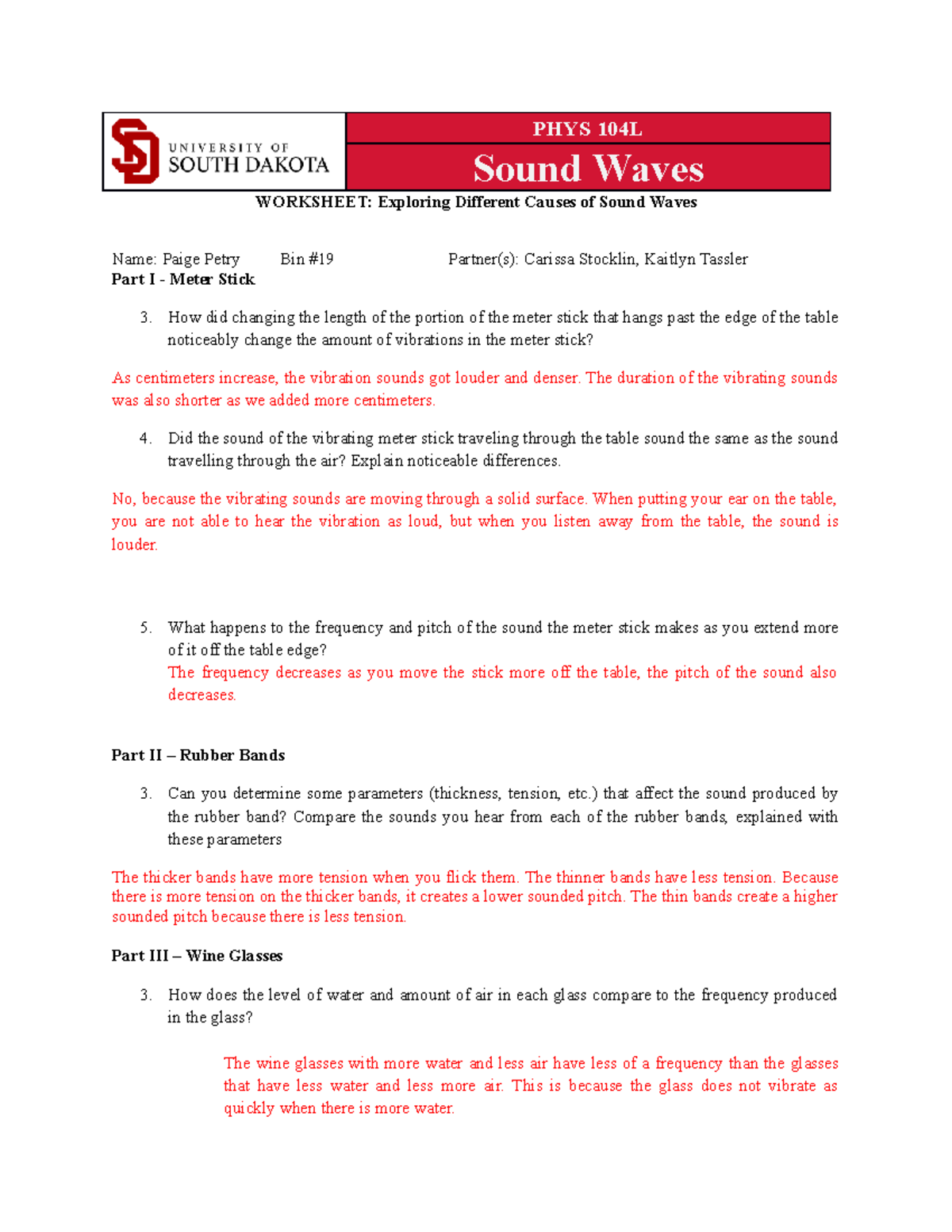 104L-4 Worksheet Sound Waves ver S2022 - PHYS 104L Sound Waves ...