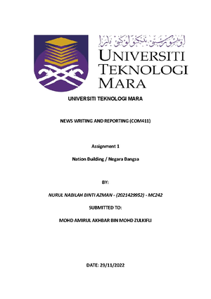 2022 Assignment 1B Templete - (UiTM’s Logo) UNIVERSITI TEKNOLOGI MARA ...