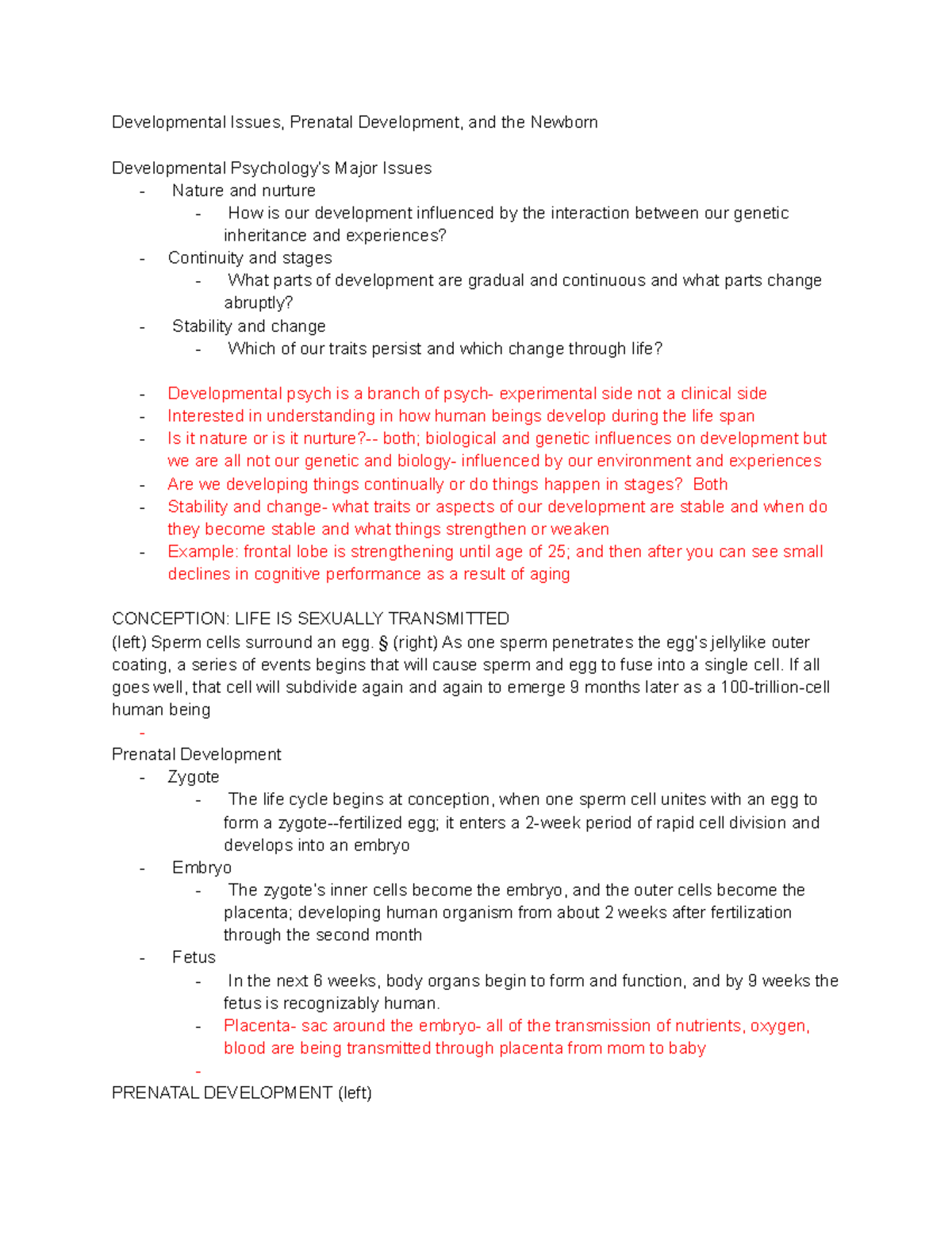 Psych 10 Week 3 part 2 - Developmental Issues, Prenatal Development ...