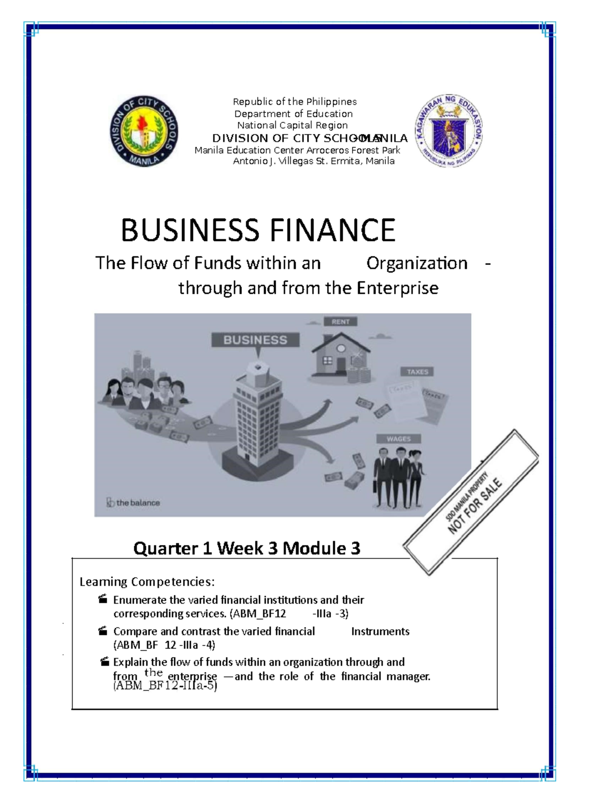 Business Finance Module 3 (check) - Republic of the Philippines ...