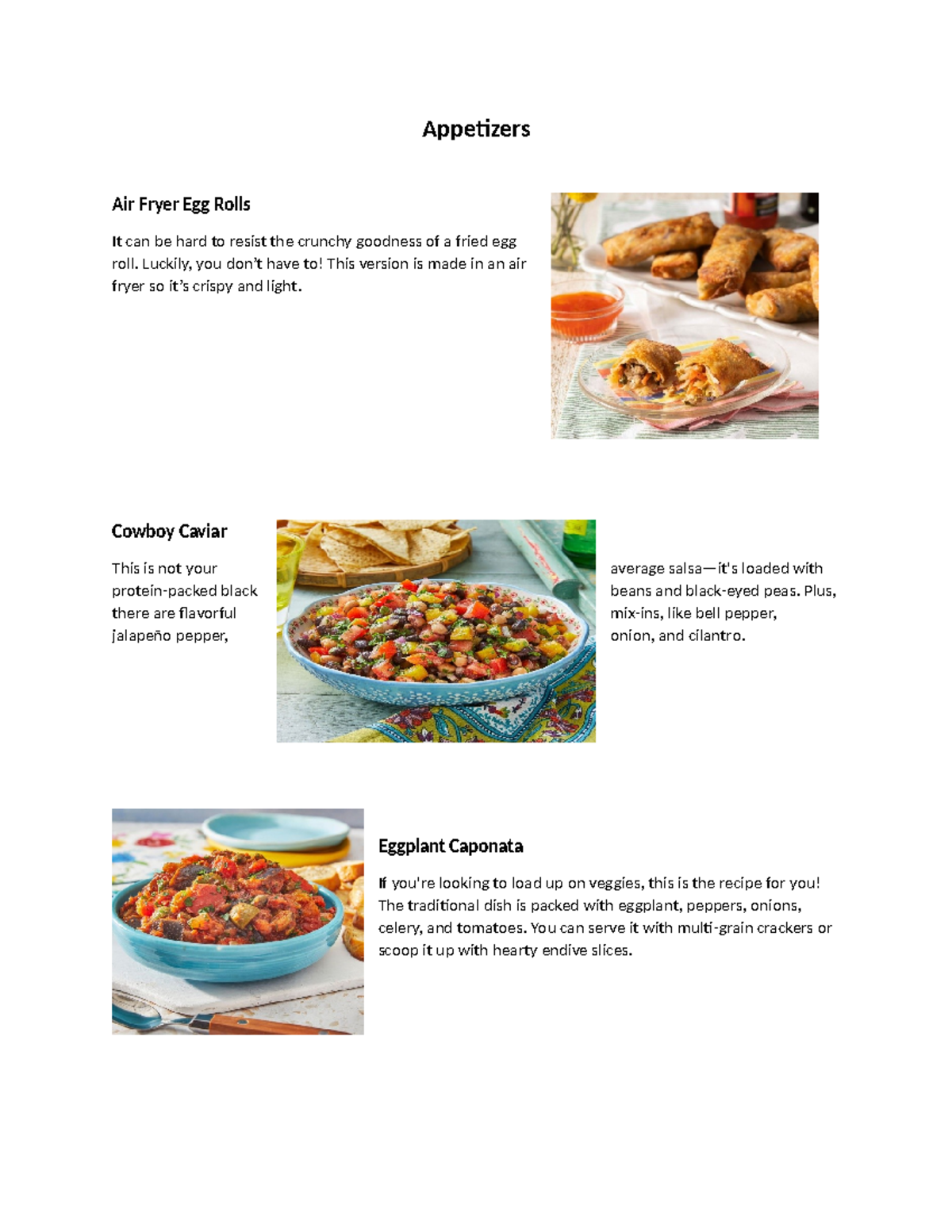 Diadula, Marc Danielle A. Kitchen Essentials Healthy Menu - Appetizers ...