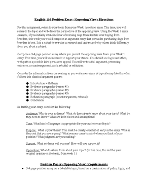 English 110 Rhetorical Analysis Directions and Rubric - English 110 ...