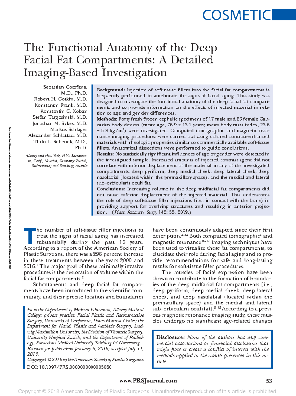 The Functional Anatomy Of The Deep Facial Fat Compartments A Detailed