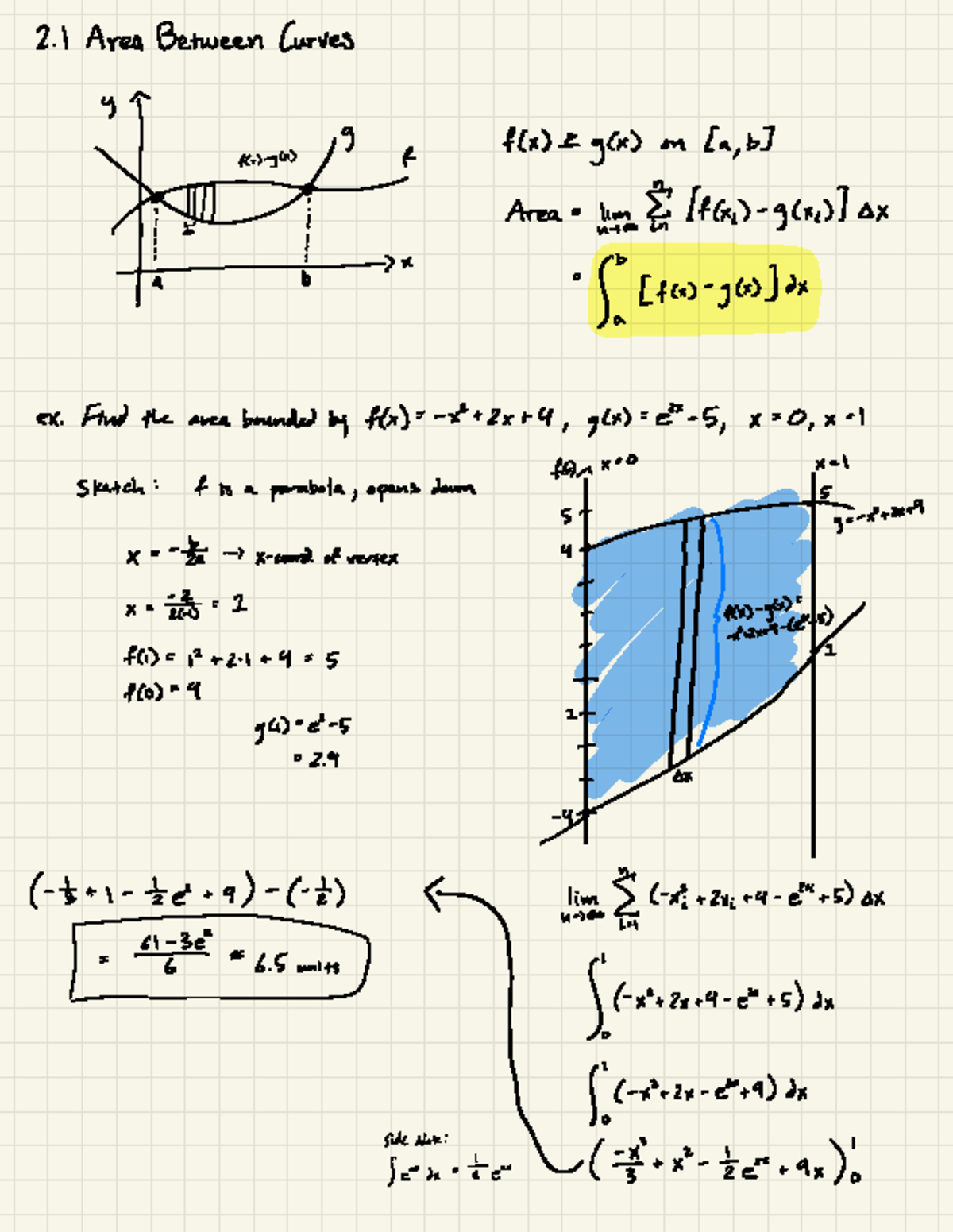 Calculus II Chapter 5.1 Area Between Curves - 22 .1 Area Between Curves ...