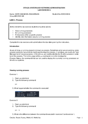 ITT420 Lab 3 M3CS2516B Zafri Hakim Bin Zulkarnain - ITT420: SYSTEM AND NETWORK ADMINISTRATION ...