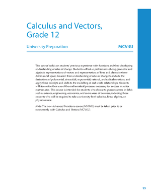 Course Outline - MCV4U - 2019-20 - Colonel By Secondary School Ottawa ...
