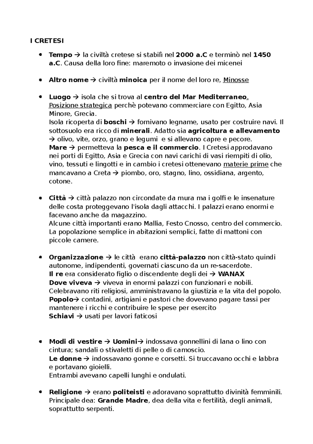 I Cretesi - I CRETESI Tempo la civiltà cretese si stabilì nel 2000 a e ...