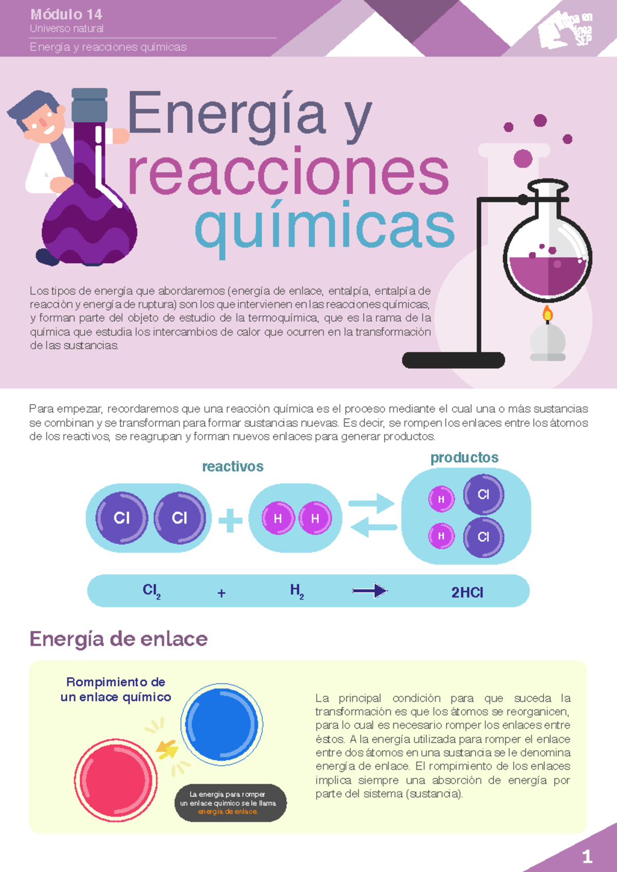 M14 S2 Energía Y Reacciones Químicas Pdf 1 Módulo 14 Universo Natural