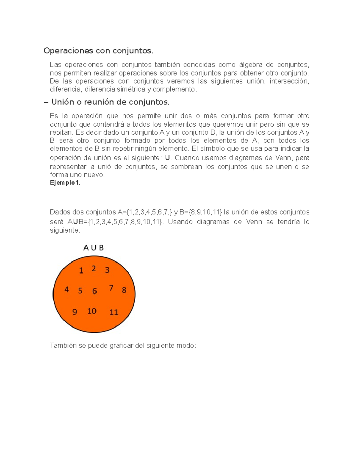 Operaciones con conjuntos - Las operaciones con conjuntos también conocidas como álgebra de ...