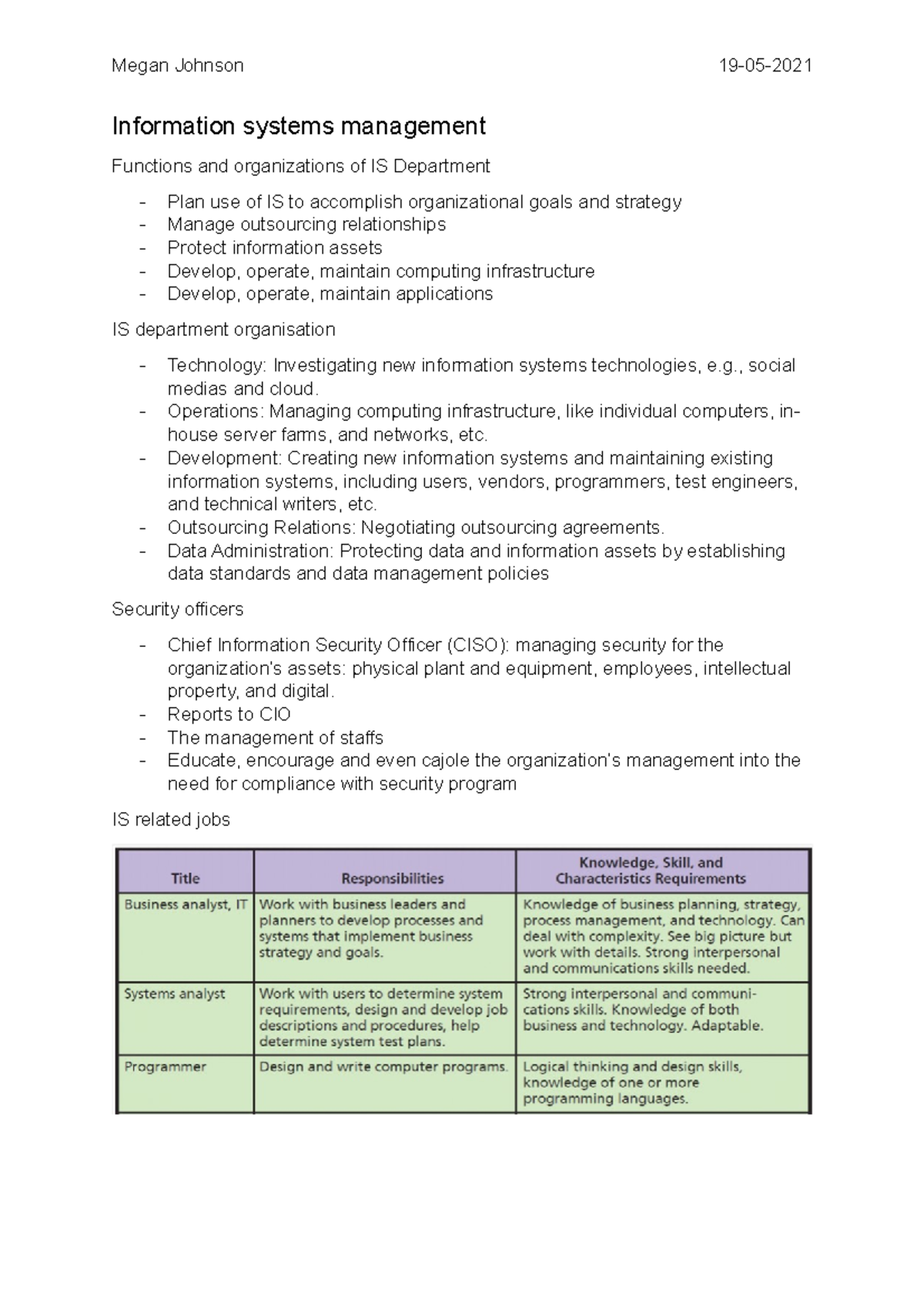 information systems management - Information systems management ...