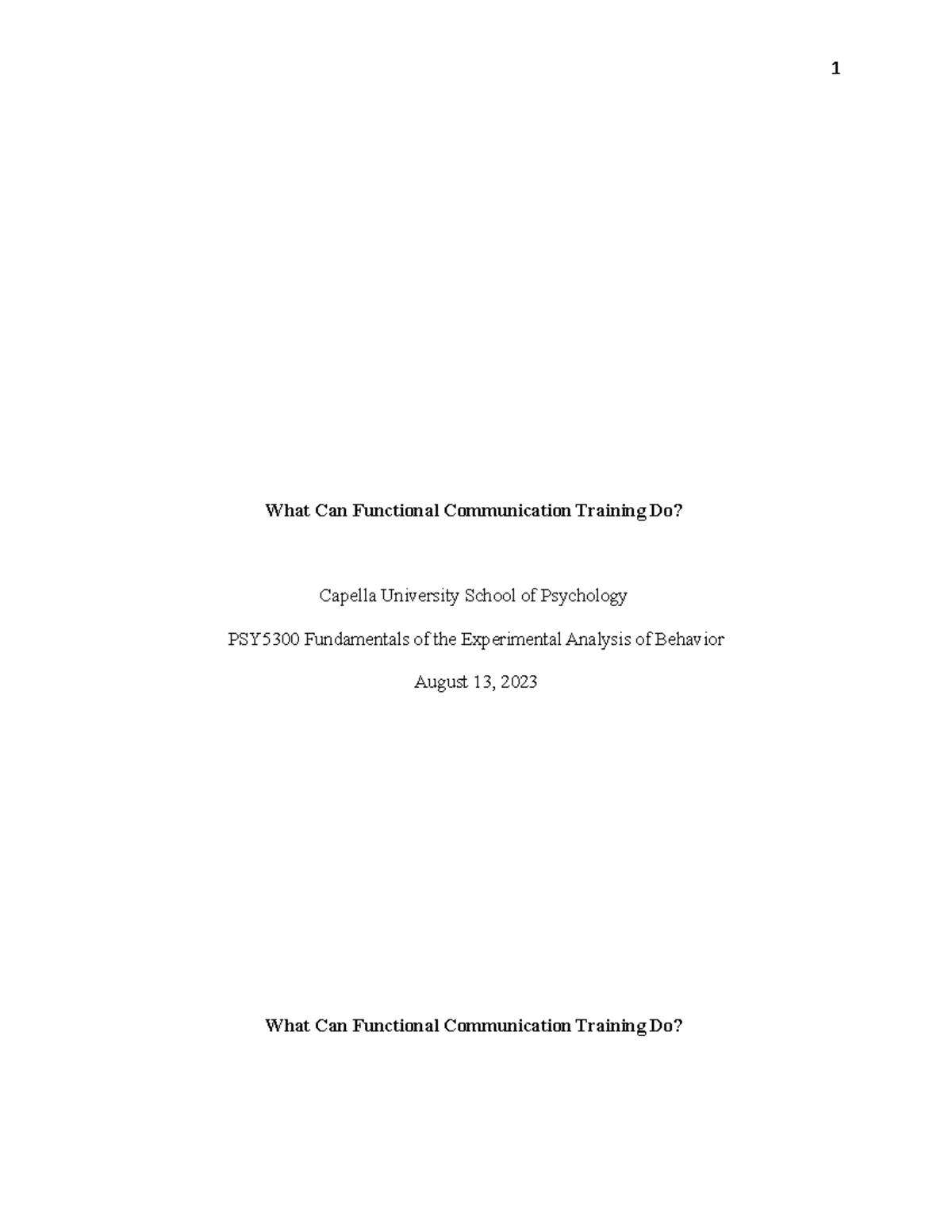 Functional Communication Training - , 2019). Based on that definition ...