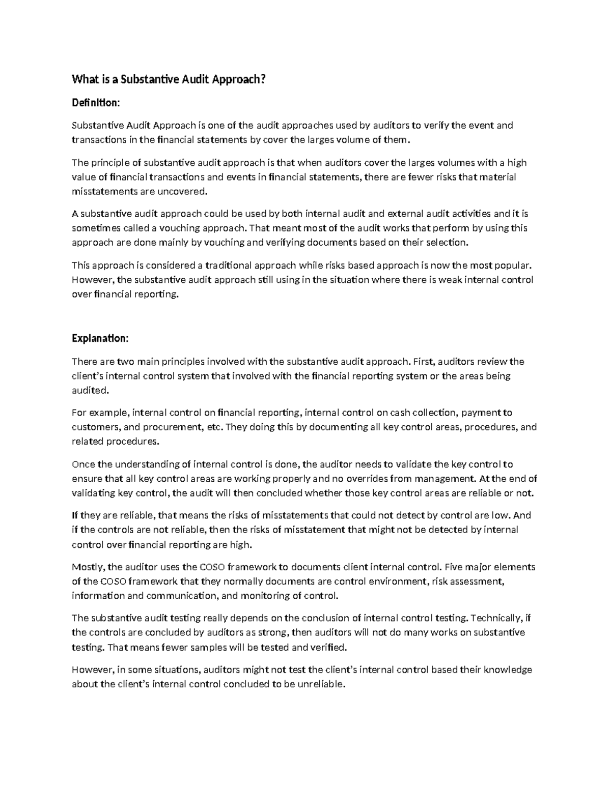 3.1.5 Substantive audit approach - What is a Substantive Audit Approach? Definition: Substantive ...