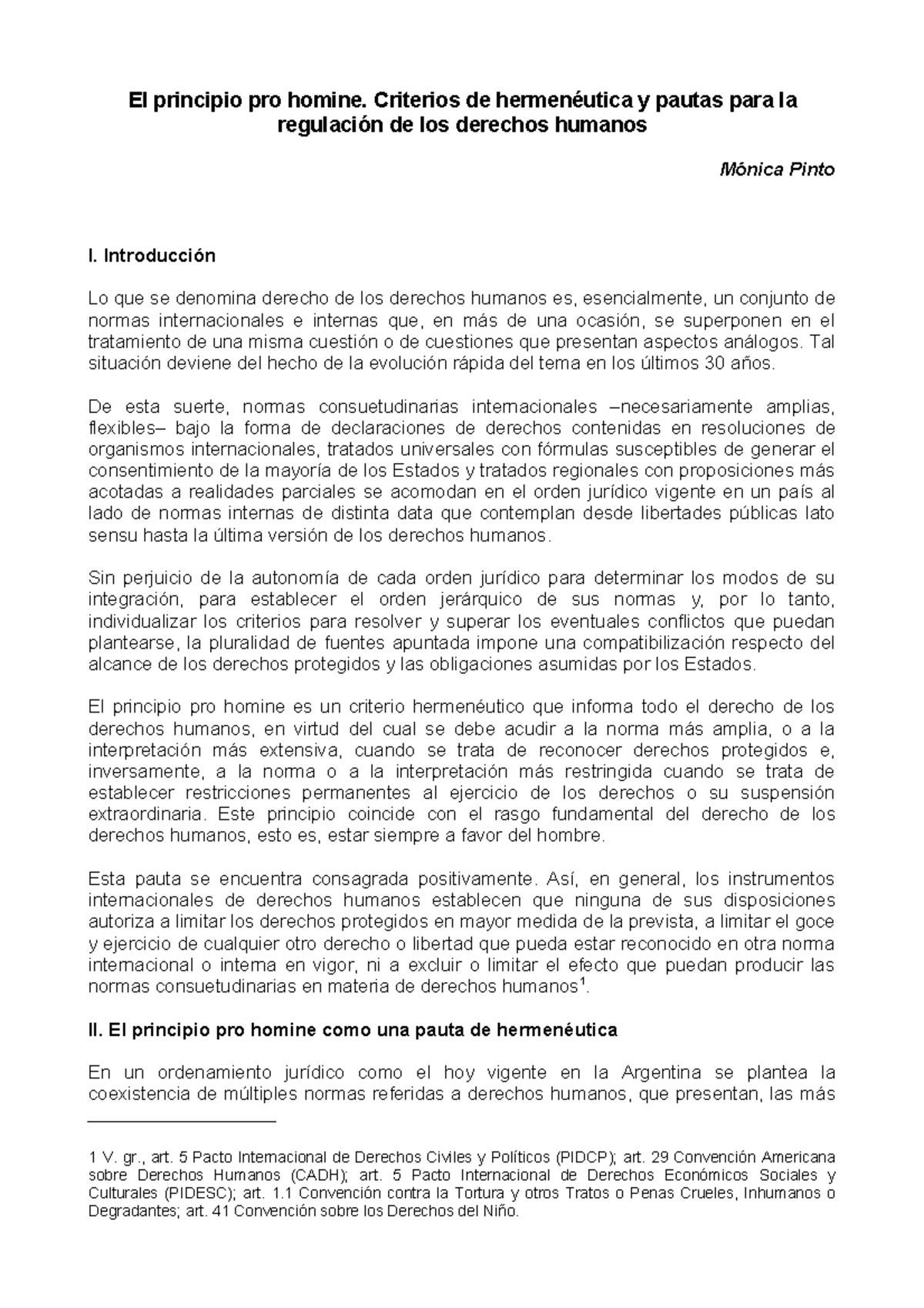 Principio Pro homine - El principio pro homine. Criterios de ...