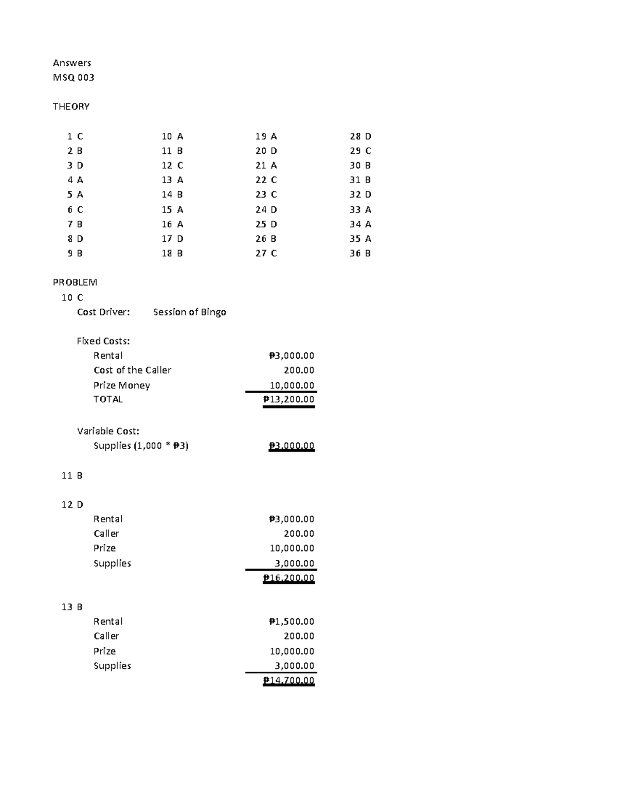 MSQ-003-1 - MAS - Answers MSQ 003 THEORY 1 C 10 A 19 A 28 D 2 B 11 B 20 ...