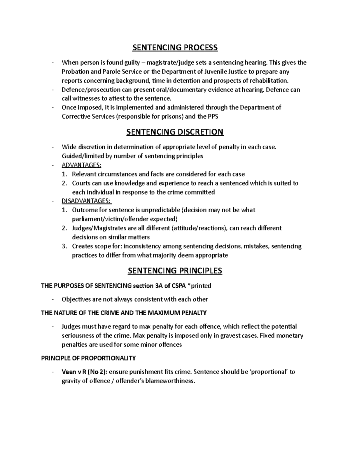 Sentencing Process - SENTENCING PROCESS When person is found guilty ...