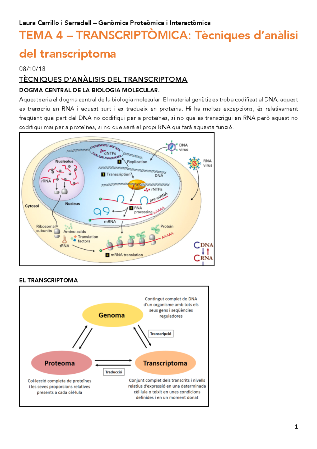 GPI apunts - t4 - Resumen Genòmica proteòmica i interactòmica - Laura Carrillo i Serradell i ...