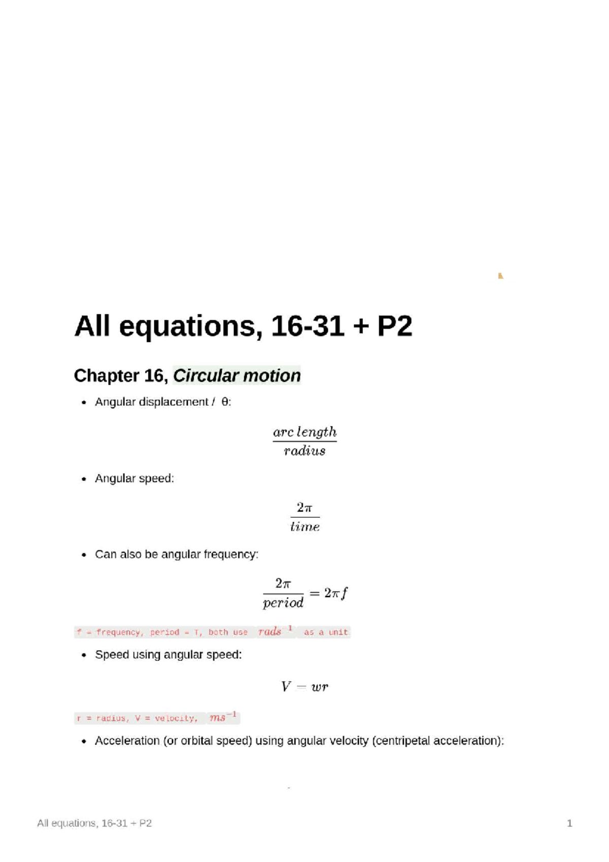 Every equations-deriving and prac page-0001 - a level physics - Studocu