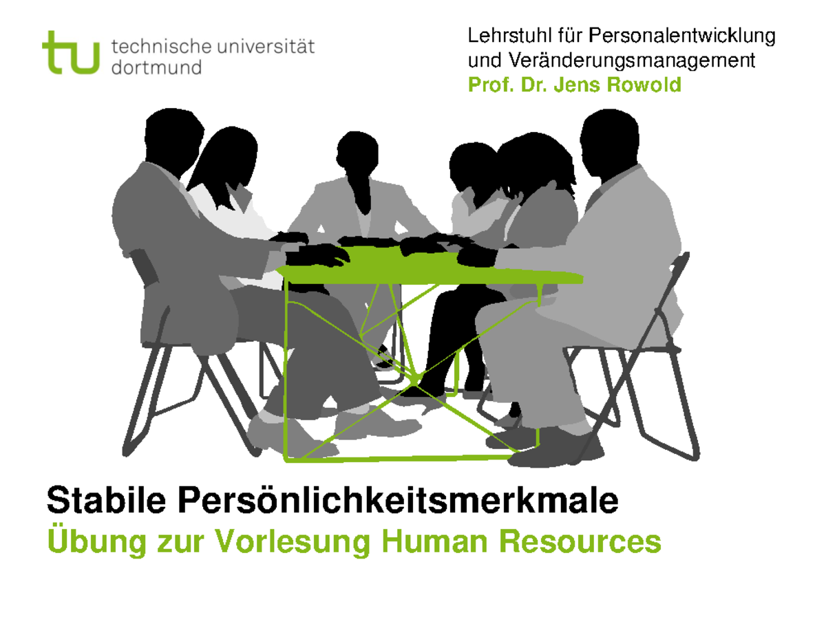 Übungen - Stabile Persönlichkeitsmerkmale, 03 - und ...