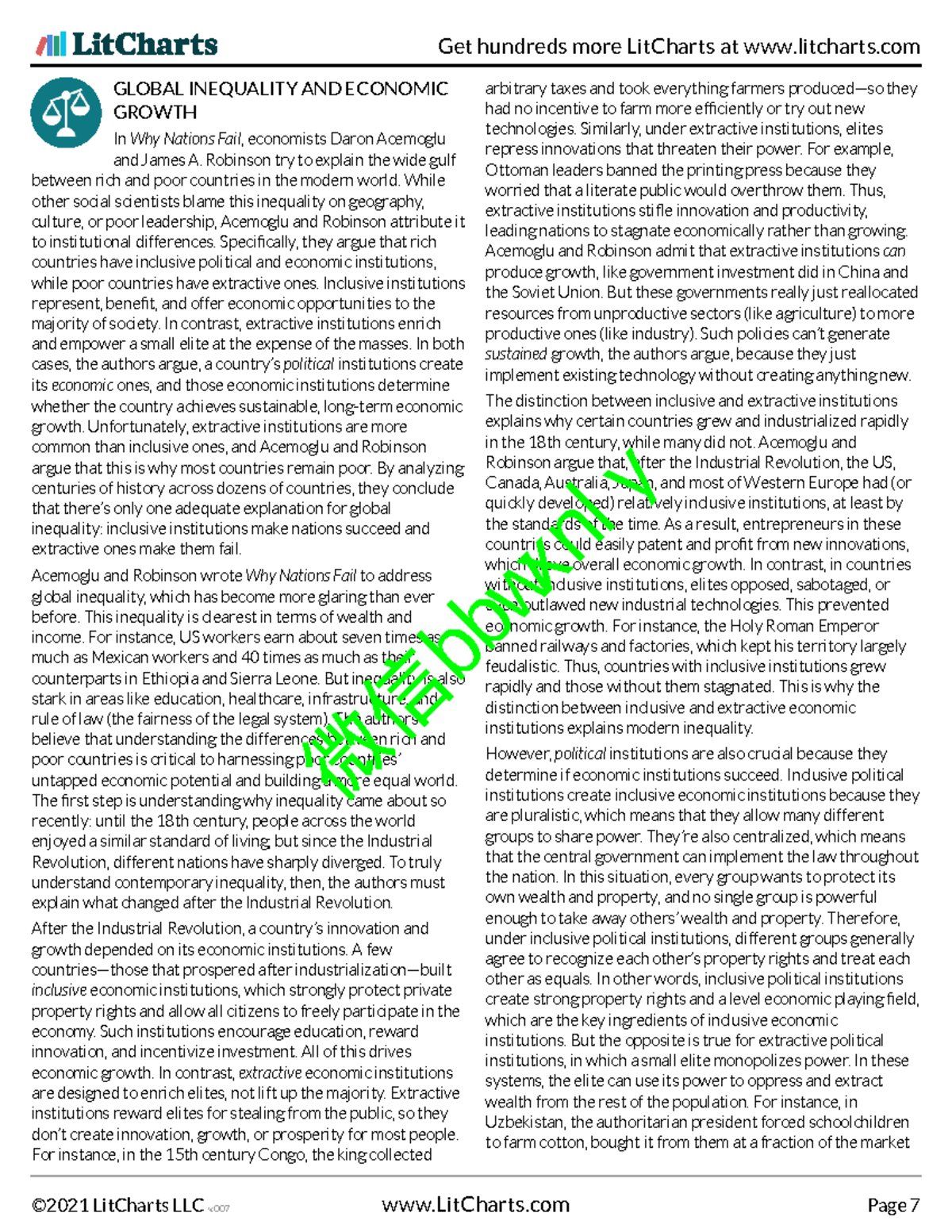 Why-Nations-Fail-Lit Chart 7 - GLOBAL INEQUALITY AND ECONOMIC GROWTH In ...