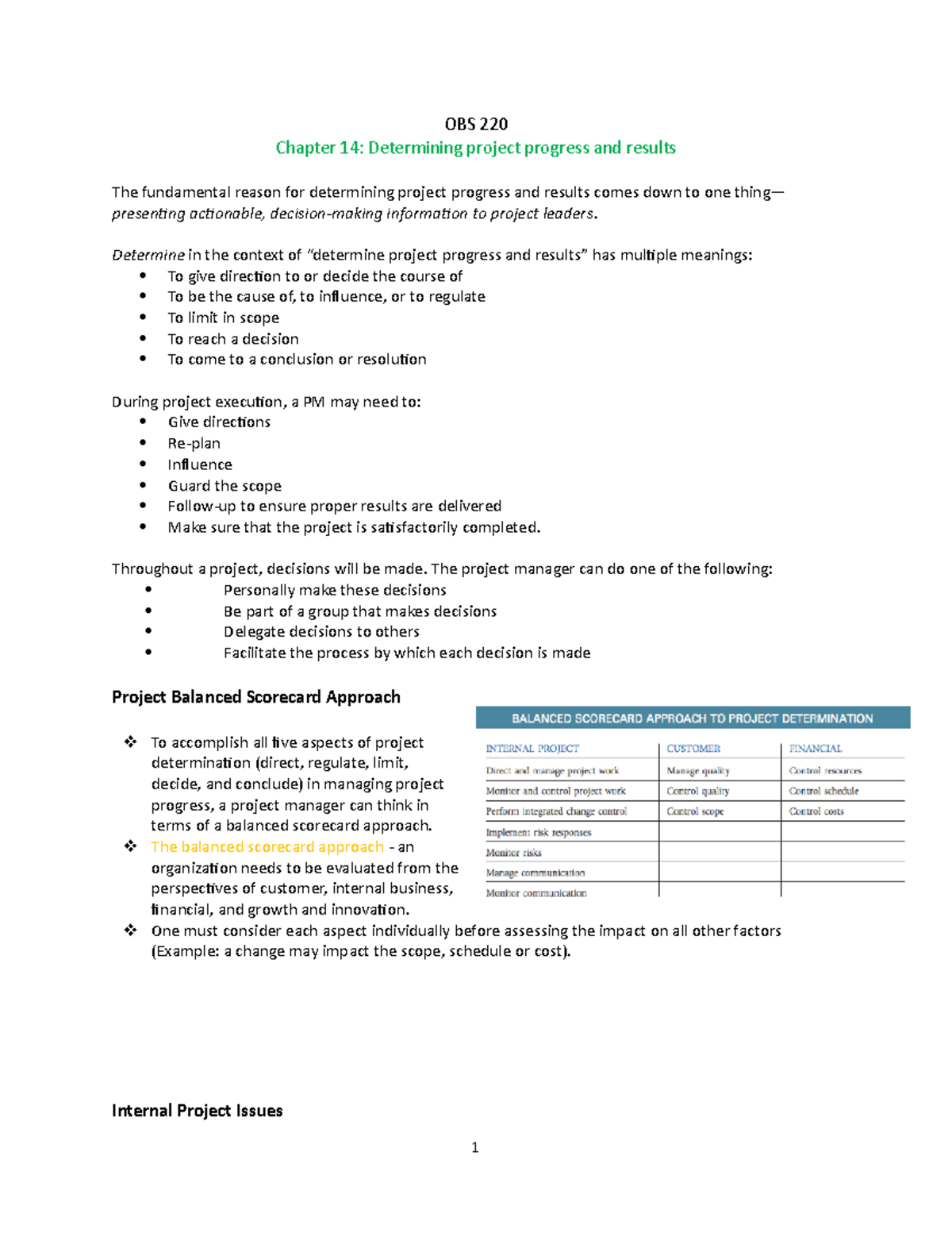 OBS 220 chapter 14 - Summary Business management - OBS 220 Chapter 14 ...