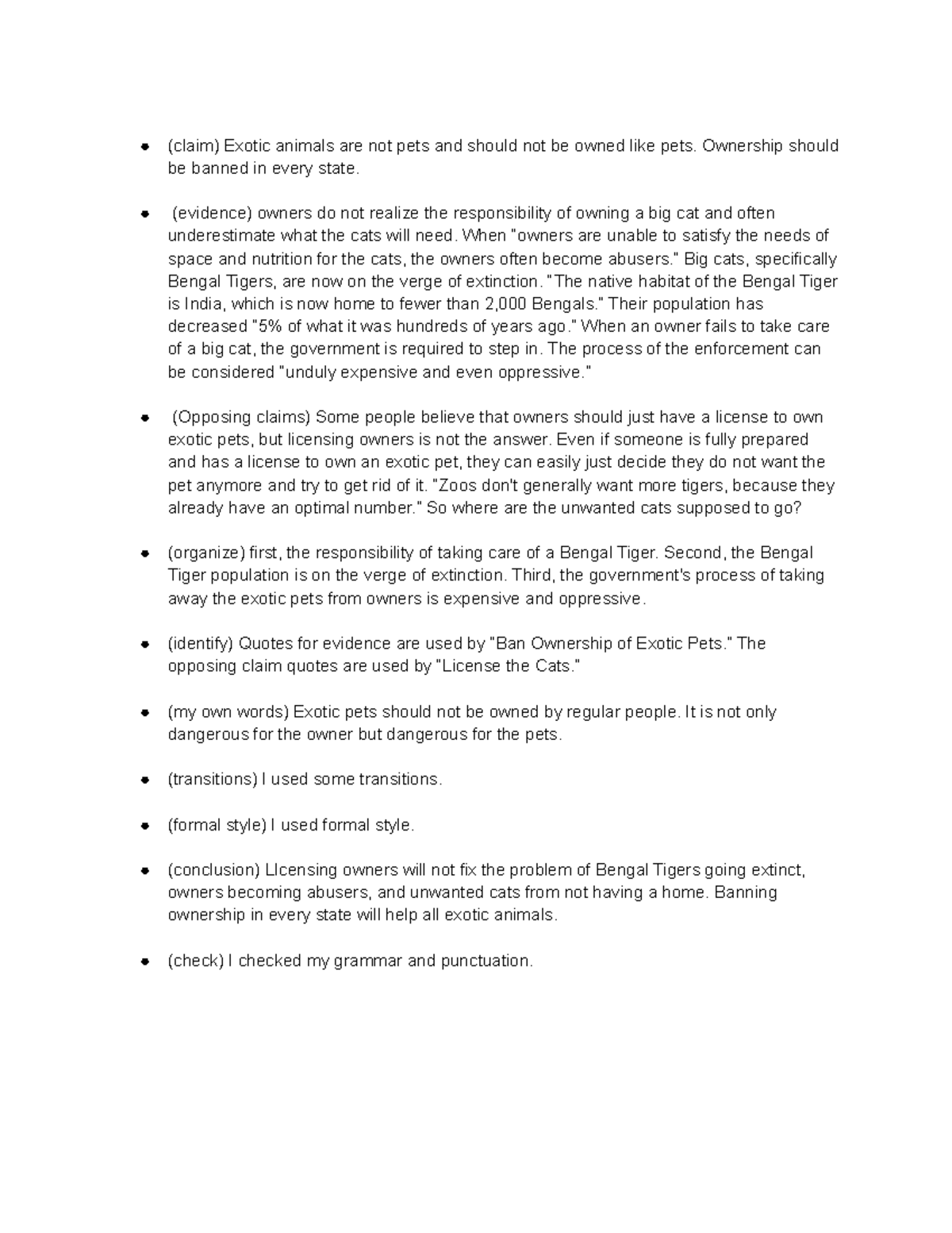 (claim) Exotic animals are not pets and should not be owned like pets ...