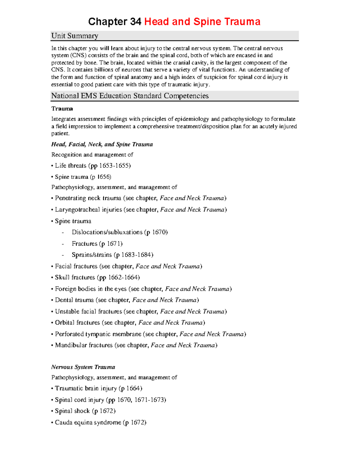 Ch34 Head And Spine Trauma Chapter 34 Head And Spine Trauma Unit ch34-head-and-spine-trauma-chapter-34-head-and-spine-trauma-unit