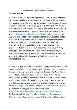 OLES2107 – Social media campaign assignment - Social media campaign ...